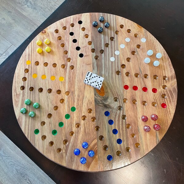 6 Player Wahoo Game Board, Large Round Aggravation Game Board, Wooden ...