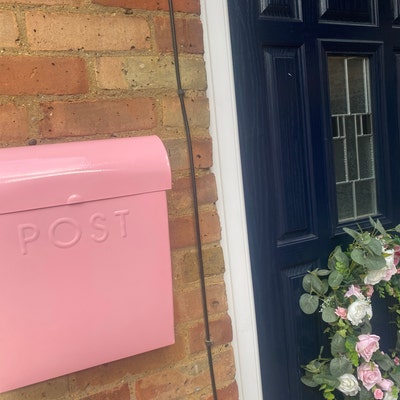 Pale Pink Contemporary Post Box/ Fun Pink Home and Garden Decoration ...