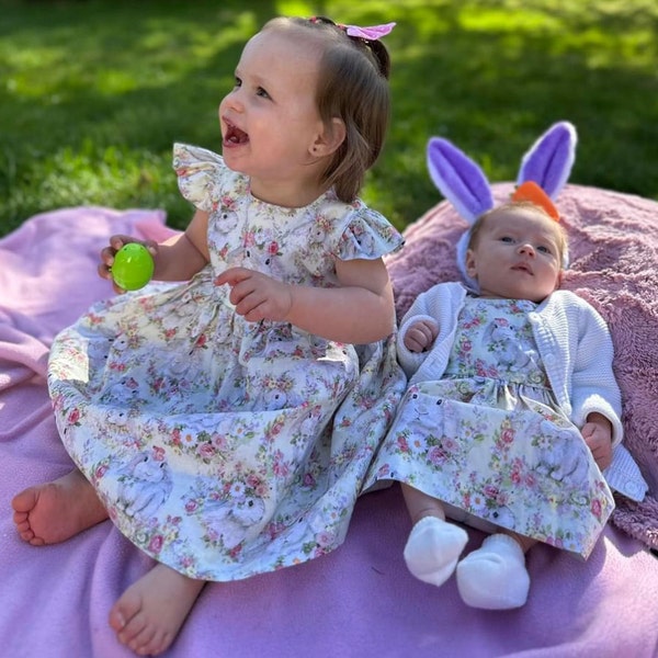 Easter Dress Easter Bunny Dress Precious Pink & Cream Bunny Dress 1st ...