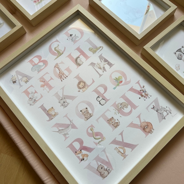 ABC Wall Art, FRENCH Alphabet, Français Animal Alphabet, Alphabet Art ...