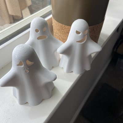 Spooky Ghosts W/ Flickering LED Candle Halloween Decor Mcgadgets Wall ...