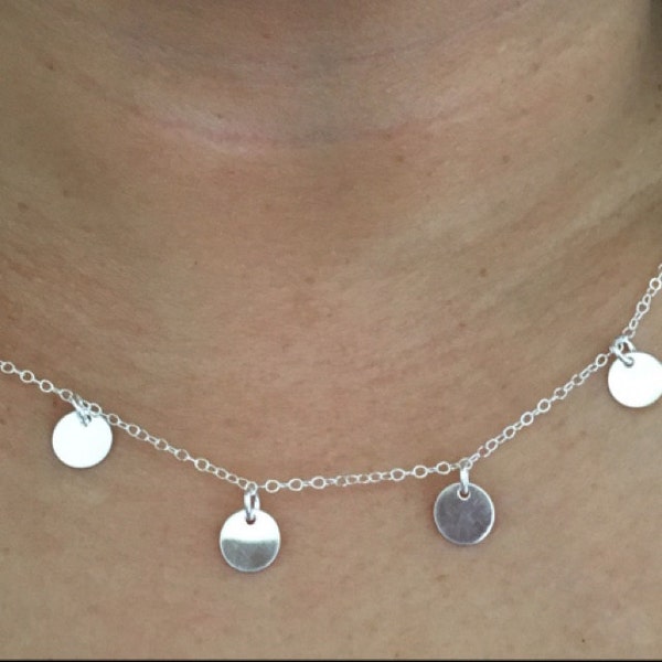 Coin Necklace, Gold Disc Necklace, 14k Gold Fill Coin Necklace, Coin ...