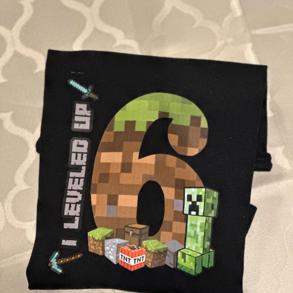 Minecraft Birthday Shirt - 9 - Etsy