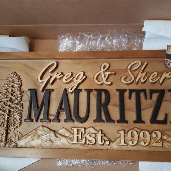 Custom Cabin Sign | Personalized Wood Sign | Cabin Decor | Mountain ...