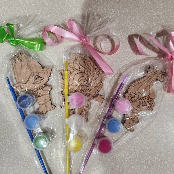 Paint Your Own Troll Party Favour / Troll Party Bag / Children’s Crafts ...