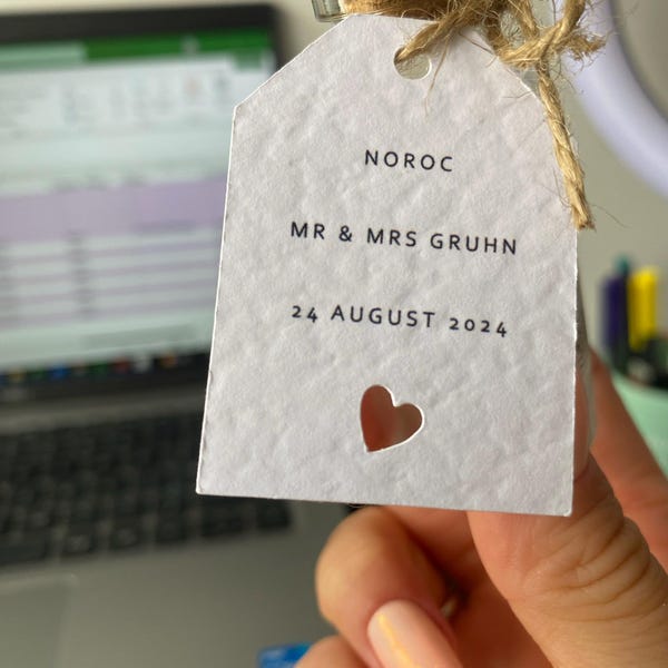 Small Personalised Gift Tags Mini Name Tags Rustic Labels Favour Tags ...