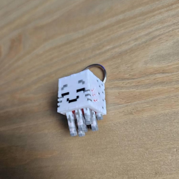 Happy Ghastling Keychain – 3D Printed Minecraft-inspired Ghast ...