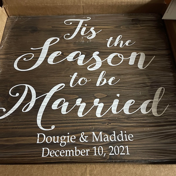 Tis the Season to Be Married, Rustic Wedding Welcome Sign, Wedding ...