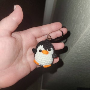Crochet Penguin Keychain, Keyring Mini Penguin - Etsy