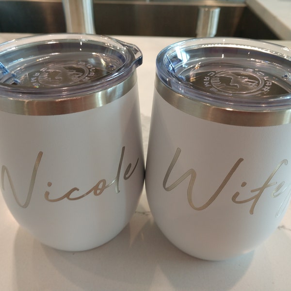 Personalized Wine Tumbler Name Laser Engraved Custom Stainless Steel ...