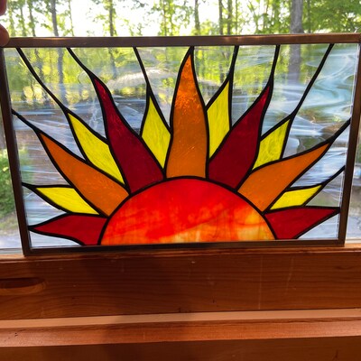 STAINED GLASS PATTERN, Simple Sun Stained Glass Pattern, Digital ...