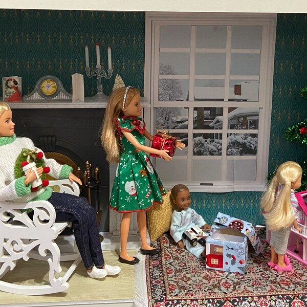 STICKERS 1:6 Scale White Stained Glass Arched Windows STICKER SET for ...