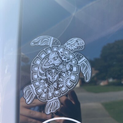 Clear Sea Turtle Sticker, Water Bottle Sticker, Turtle Sticker ...