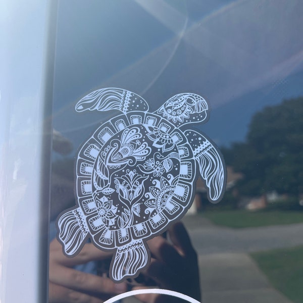 Clear Sea Turtle Sticker, Water Bottle Sticker, Turtle Sticker ...