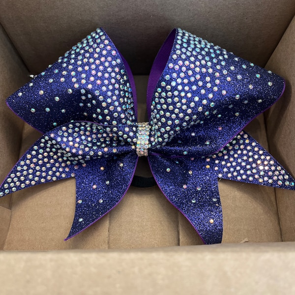 Rhinestone Lattice With Crown Tailless Cheer Bow - Etsy