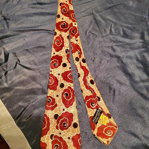 Vintage 1940s Tie Men's Neck Ties Swing Neckties 1930s Striped Red Wool ...