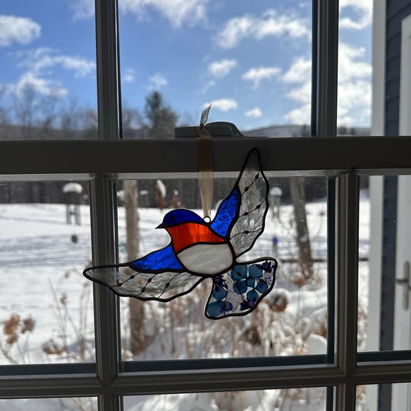 Bluebird Stained Glass Window Hangings Christmas Gifts Boss Stained ...