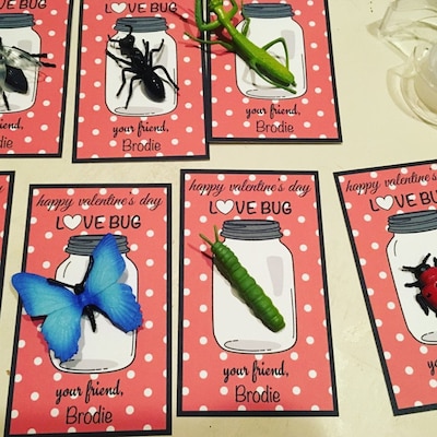 Bug Kids Valentine's Day Card for School, Girls or Boy Valentines for ...