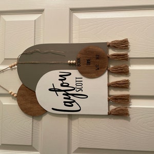 BOHO Baby Tassel Hospital Door Hanger Baby Hospital Door Sign Newborn ...
