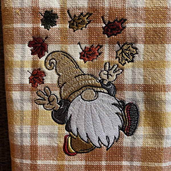 Fall Gnome Embroidery Designs, Autumn Fall Gnome Embroidery Design ...