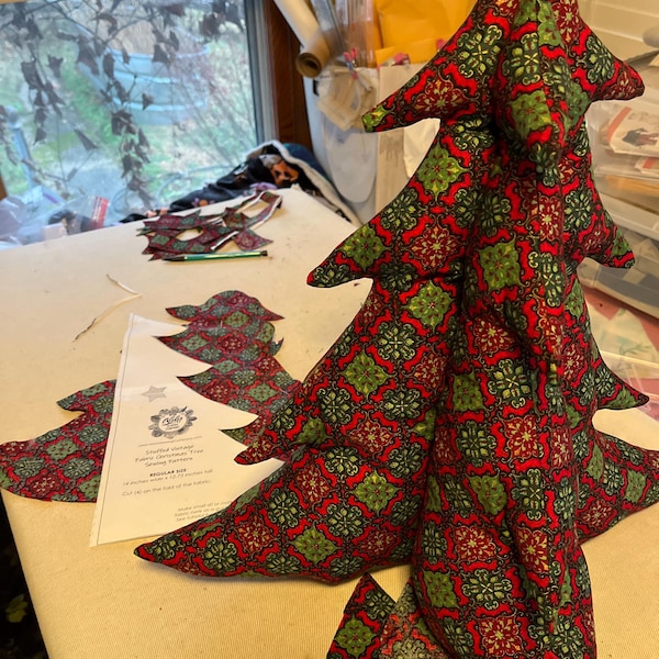 Plush Fabric Christmas Tree Sewing Pattern & VIDEO Tutorial | Table ...