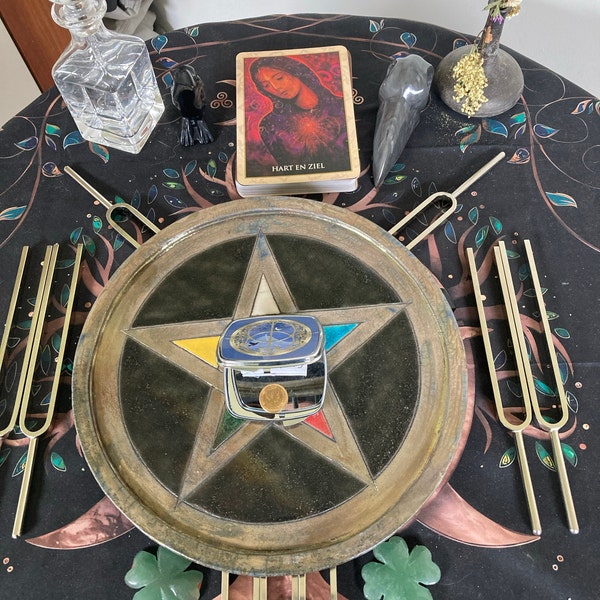 Navy and Iridescent and Y Altar Cloth & Crystal Grid galactic Merkaba ...