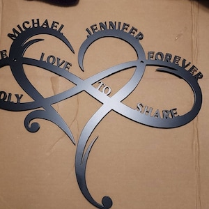 Personalized Infinity Heart Metal Sign Infinity Sign | Etsy