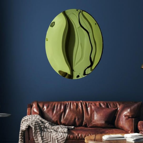 Hand-crafted Contemporary Concave Mirror | Silver Mirror| Space Age ...