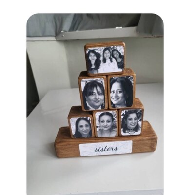 Stacking Photo Blocks Set Photo Gift Wooden Photo Block - Etsy UK
