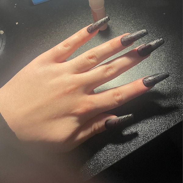 Gold Chrome Cross, He is Risen Press on Nails, Easter Spring Nails ...