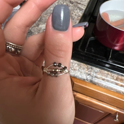 Stress Ring Anxiety Fidget Ring With Beads. Anti Stress Ring. Thumb ...