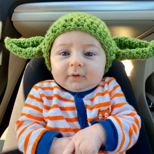 Crochet Green Alien Hat, Crochat Alien Baby Costume, Yod Hat, Halloween ...
