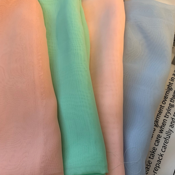 58 Colors Soft & Matte Chiffon by the Yard, Chiffon Fabric for Bridal ...