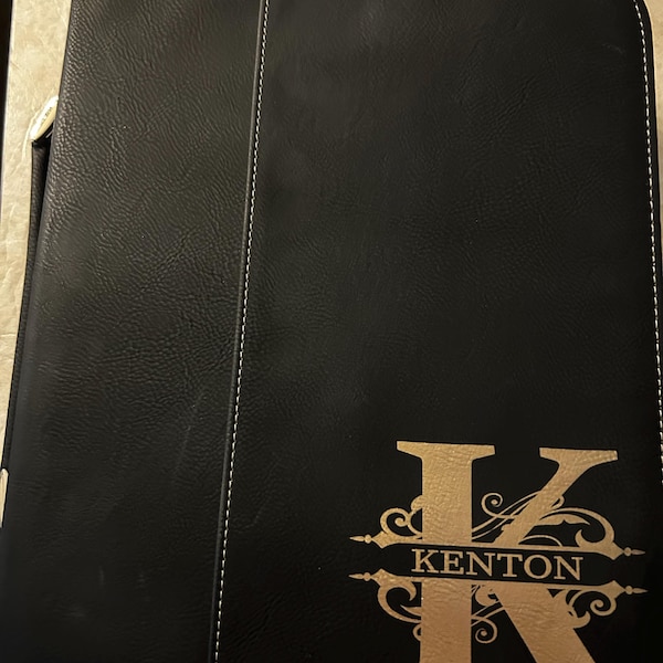 Personalized Black Leather Hardback Book Cover, Extra Large 8 3/4 X 11 ...