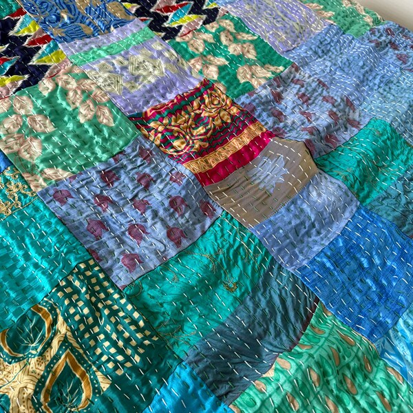 Indian Recycled Silk Sari , Art Silk Sari Fabric Used Bundle for Nuno ...