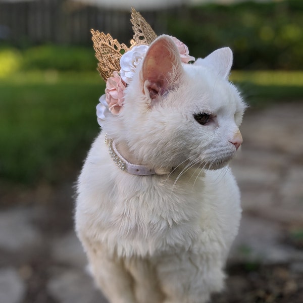 Princess Pet Birthday Crown Gold Lace Crown for Dogs and Cats Adeline ...
