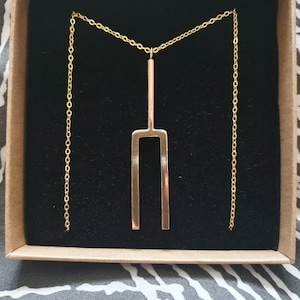 Handmade Real Small Bronze Tuning Fork Necklace - Etsy