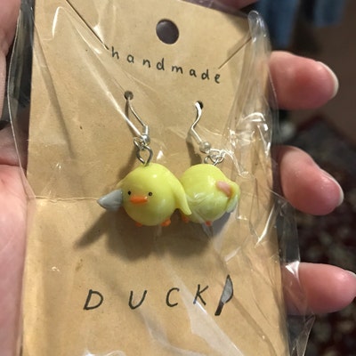 Strawberry Cow Clay Earrings Handmade, Handpainted, Cute - Etsy