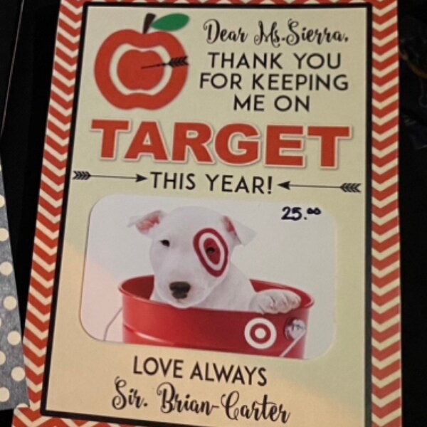 INSTANT DOWNLOAD Editable 5x7 Target Teacher Appreciation Printable ...