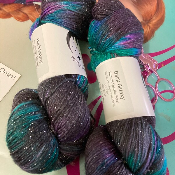 Dark Galaxy | MADE TO ORDER | Hand Dyed Yarn, Indie Dyed Yarn, Sock ...
