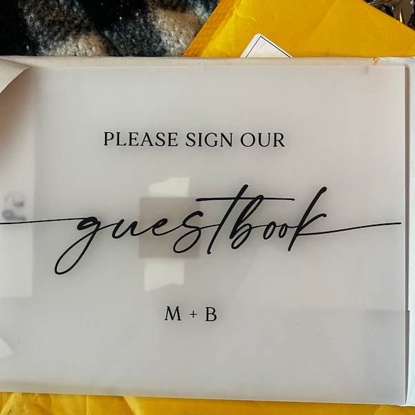Guestbook Sign, Modern Acrylic Guest Book Sign, Wedding Guestbook Sign ...