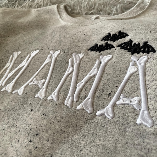 3D Puff Embroidery Font - Bones Embroidery Font - Puffy Foam Machine ...