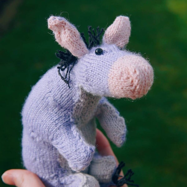 Eeyore Knitting Pattern: English, Knitted Flat (digital Download) - Etsy