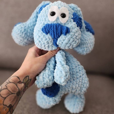 Finished Crochet Blue Dog Lovey - Etsy