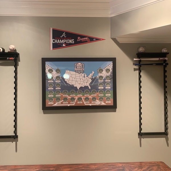 15 Mini Bat Horizontal Display Rack With Baseball Shelf - Etsy