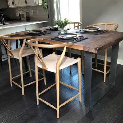 Counter Flat Steel Legs, Metal Dining Table Legs Set of 2 - Etsy