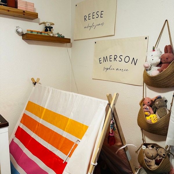 Baby Name Flag | Canvas Flag | Nursery Name Sign | Custom Name Banner ...