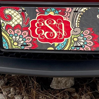 Paisley Monogram License Plate Personalized License Plate Paisley ...
