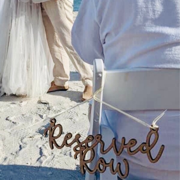Reserved Row Wood Sign: Cursive Wedding Seating Tags (set of 2) - Etsy