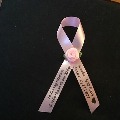 Personalized Memorial Ribbons With Pins for Funeral or Celebration of ...
